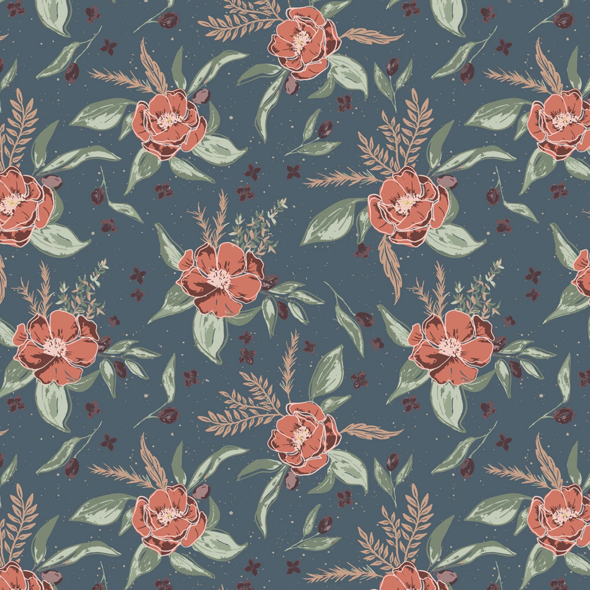 Olive Grove Floral Cyprus C16630R by Amber Elliot for Riley Blake Desi – Enchanted Room